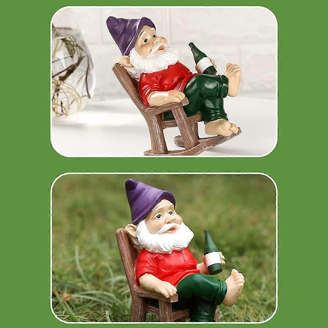Funny Outdoor Garden Gnomes Garden Ornaments Decoration Dwarf Statue ...