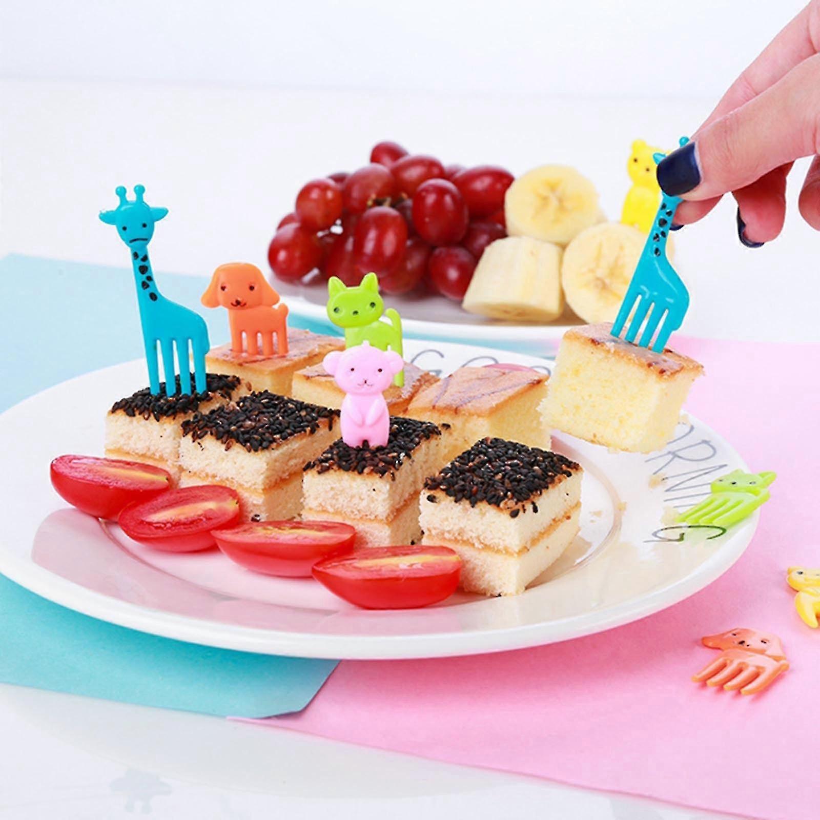 Set Of 50 Animals Shaped Little Fork Mini Cartoon Toothpicks For Party ...