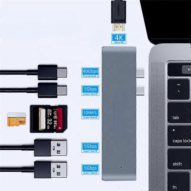 USB Type C Hub Dock For MacBook Pro Air Adapter 4K HDTV Hub USB 3.0 ...