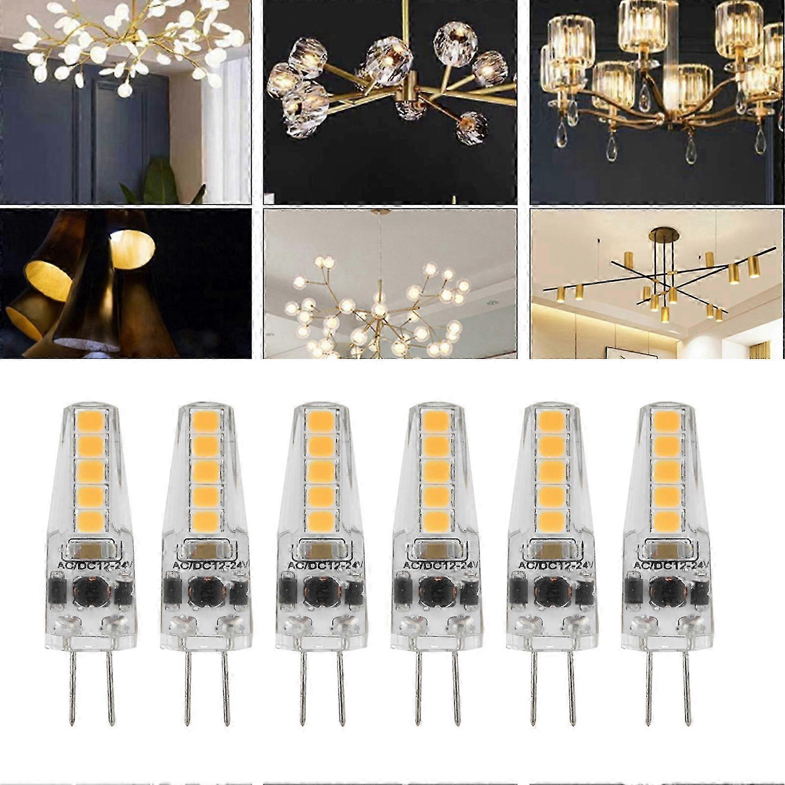 10PCS G4 LED Bulbs 3000K Warm White Lighting Dimmable G4 Bi-pin LED Bulb 2W Equivalent to 2000lm ...