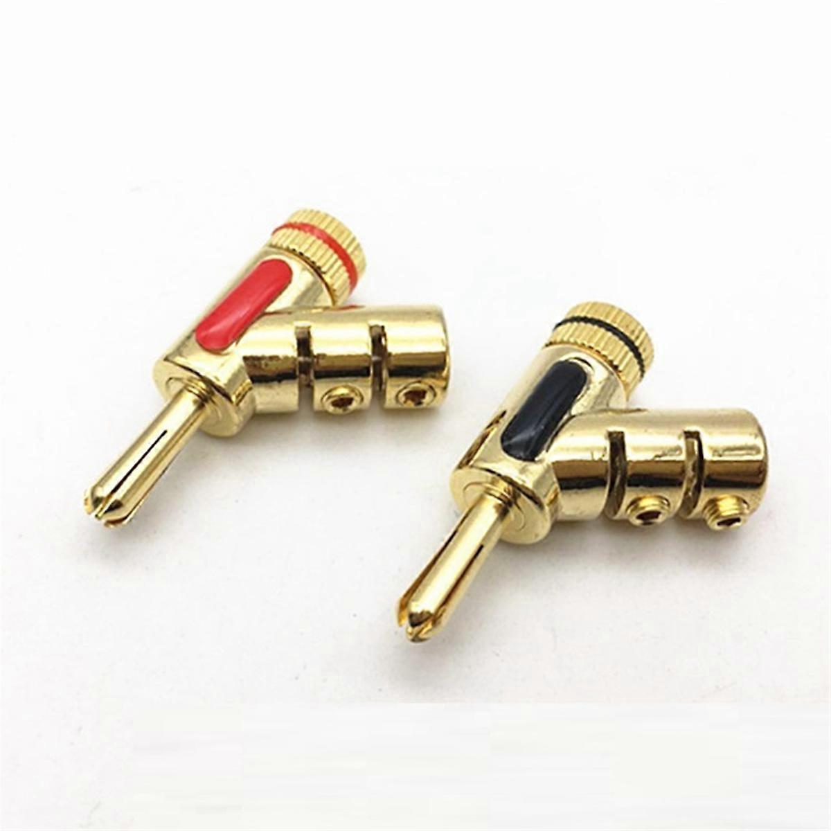 4PCS Banana Plug Copper Gold Plated Y-Shaped Speaker Cable Plug Locking Banana Plug Connector ...
