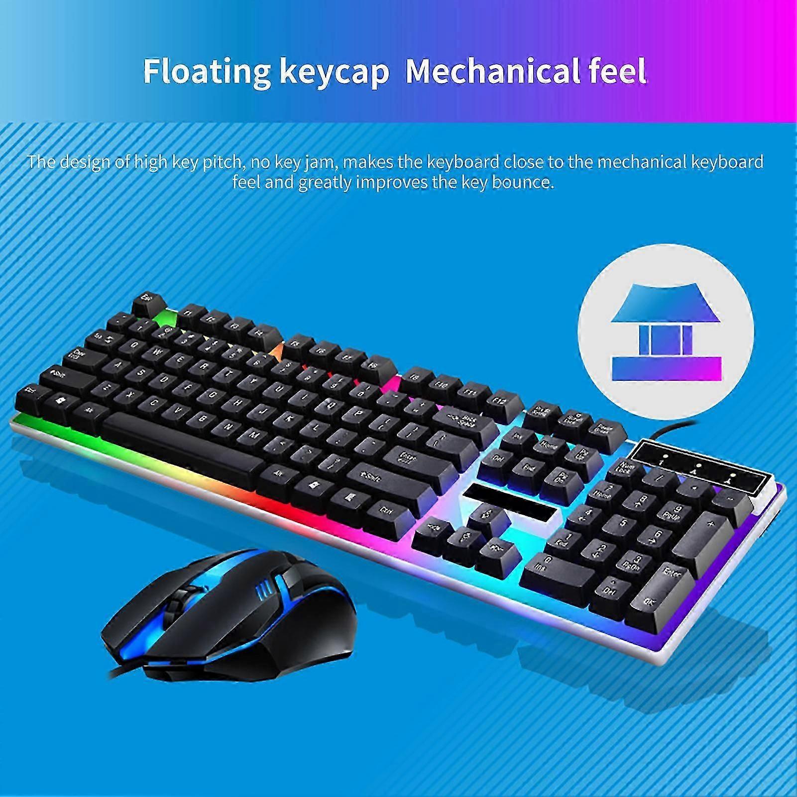 2Pcs/Set G21B Office Mouse Backlight Wired USB Mechanical Gaming ...