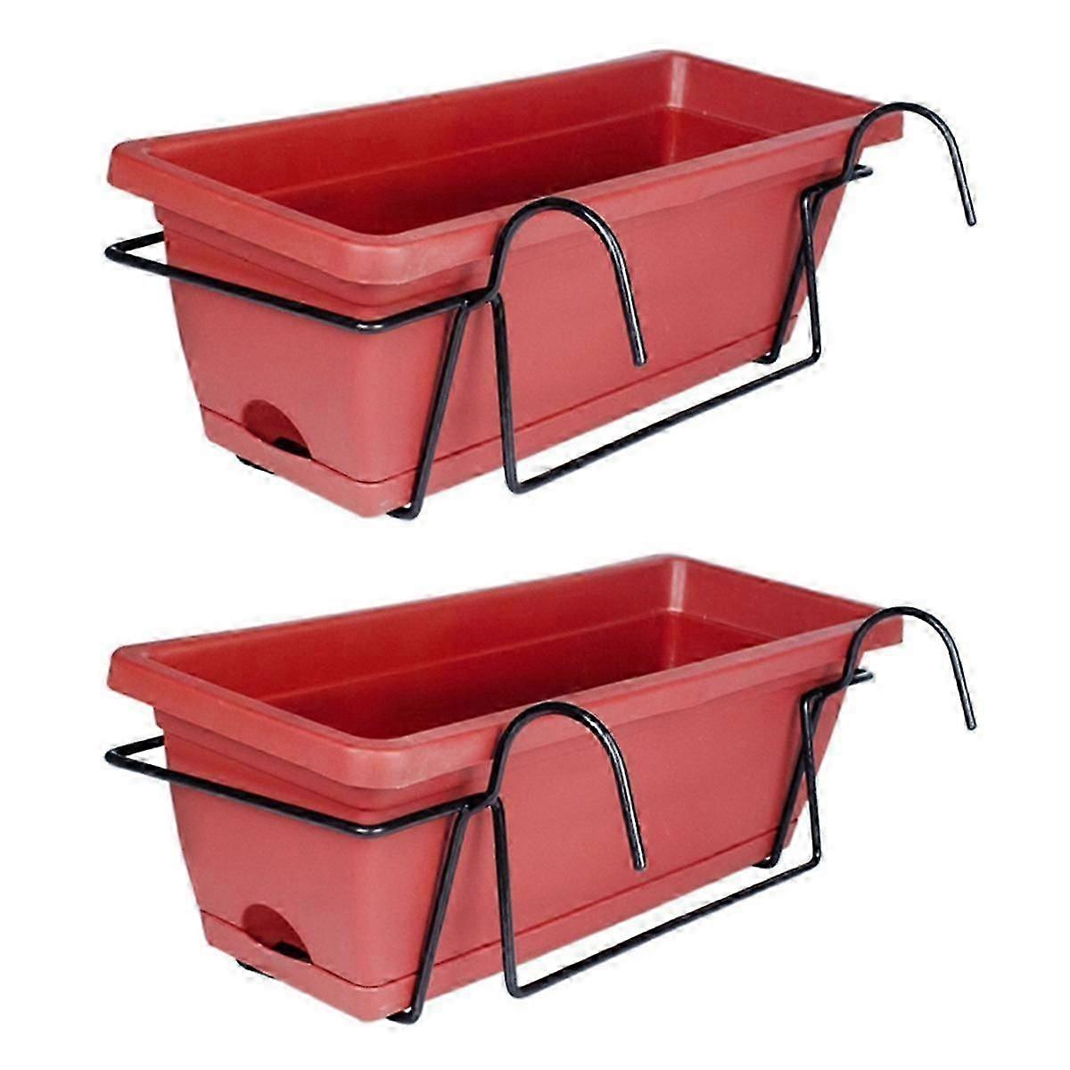 Railing Flower Box with Adjustable Bracket Fence Flower Box Hanging ...