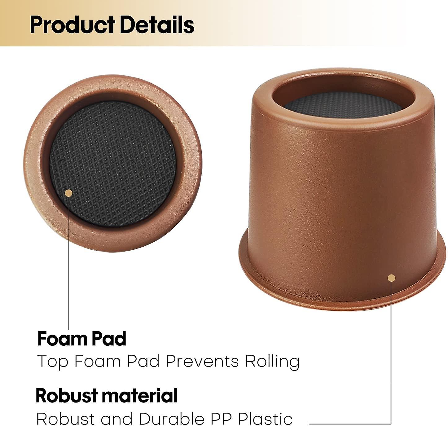 4 Inch Round Bed Risers Heavy Duty Furniture Risers, Lifts Up 3.35 Inch ...