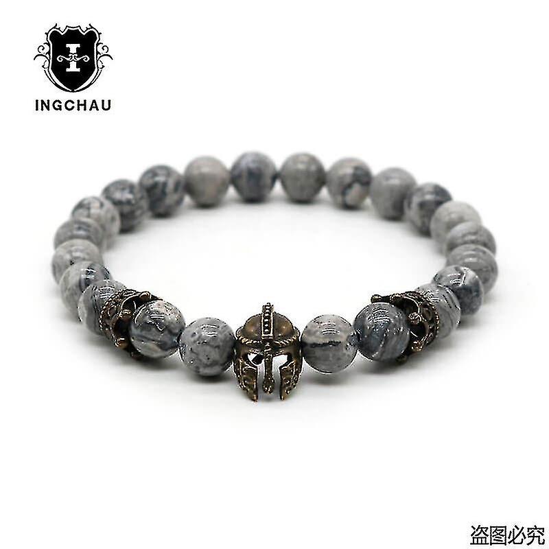 Antique Bronze Roman Knight Warrior Spartan Bracelet Men Jewelry Lava ...