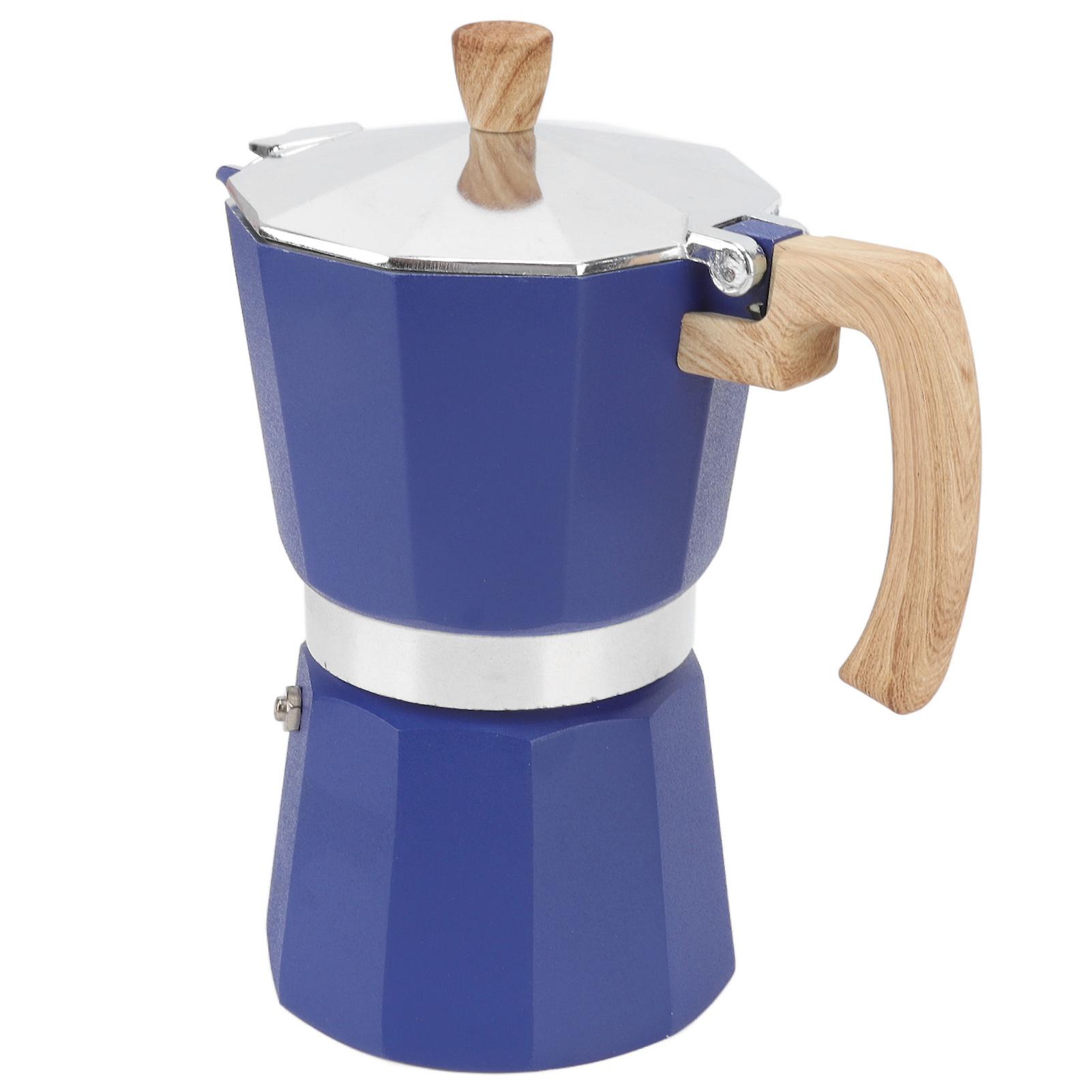 Optimized Title: Blue Octagonal Moka Pot - Italian Stovetop Coffee ...