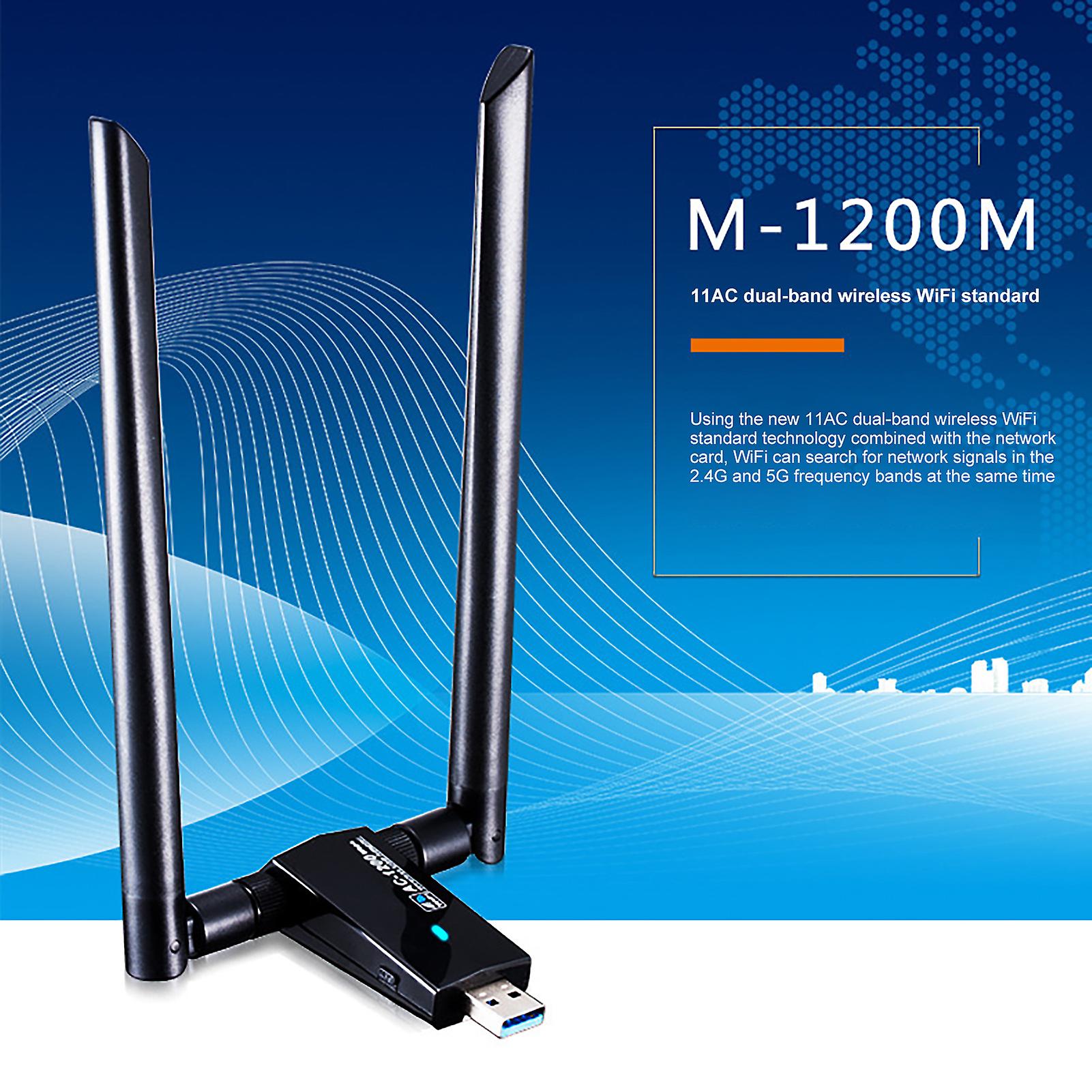 M-1200M Wireless Network Card Anti-interference Driver-free USB3.0 Dual ...