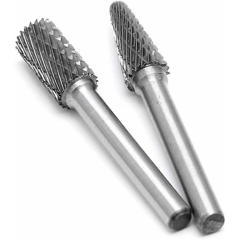 5pcs 6mm Shank 10mm Head Tungsten Carbide Double Cut Rotary Cutter Set ...