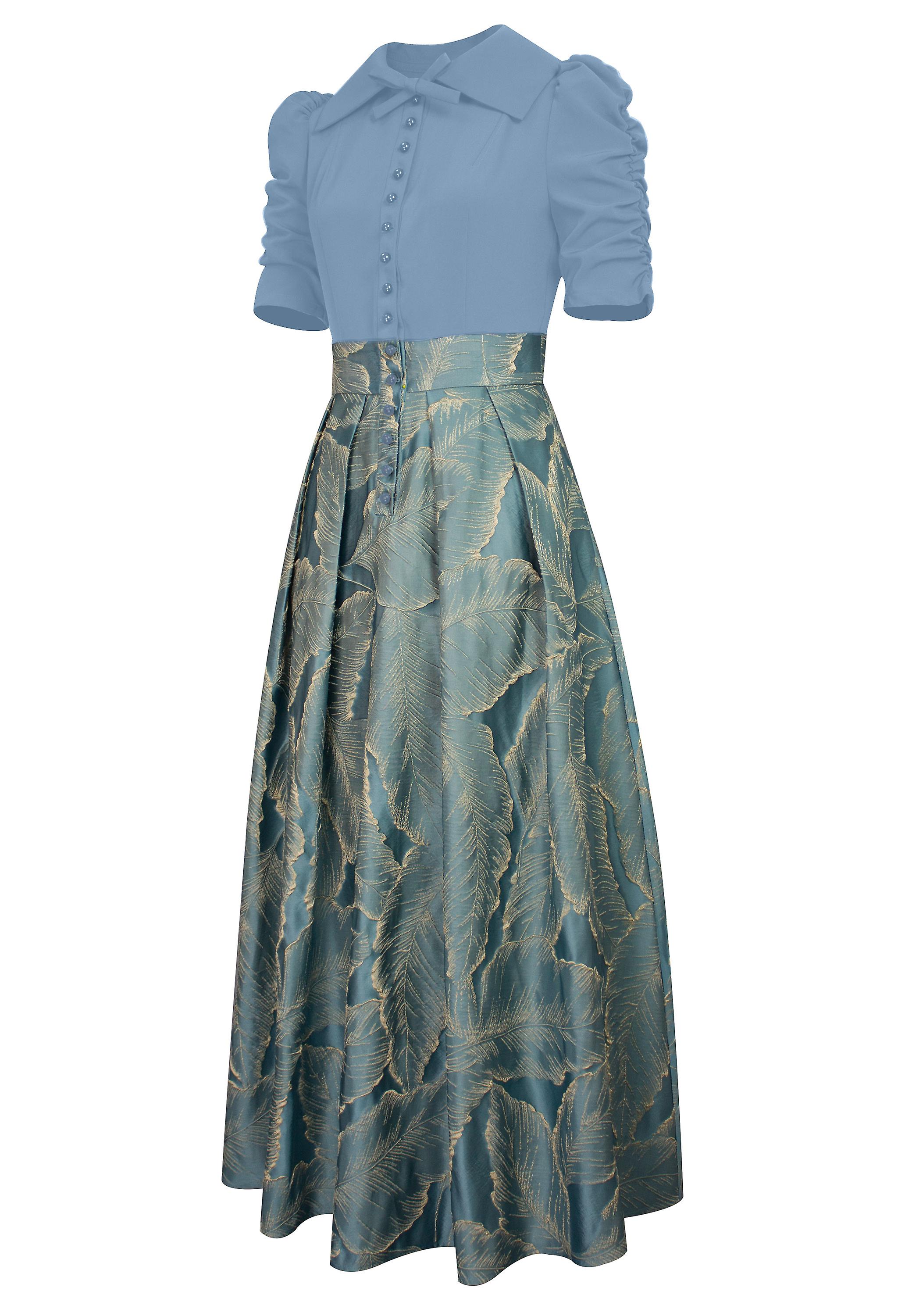 Chic Star Metallic Jacquard Combo Shirtdress In Blue | Fruugo UK