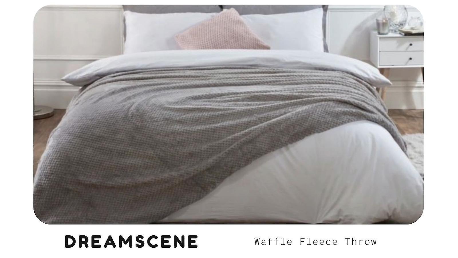 Dreamscene Luxury Popcorn Waffle Blanket Large Warm Fleece Throw Over ...