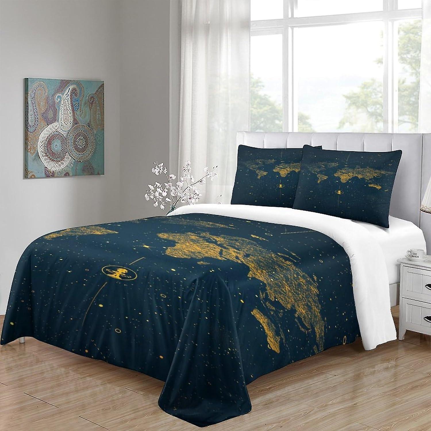 EKENOZ World Map Comforter Cover Soft Microfiber Duvet Cover Set Soft ...