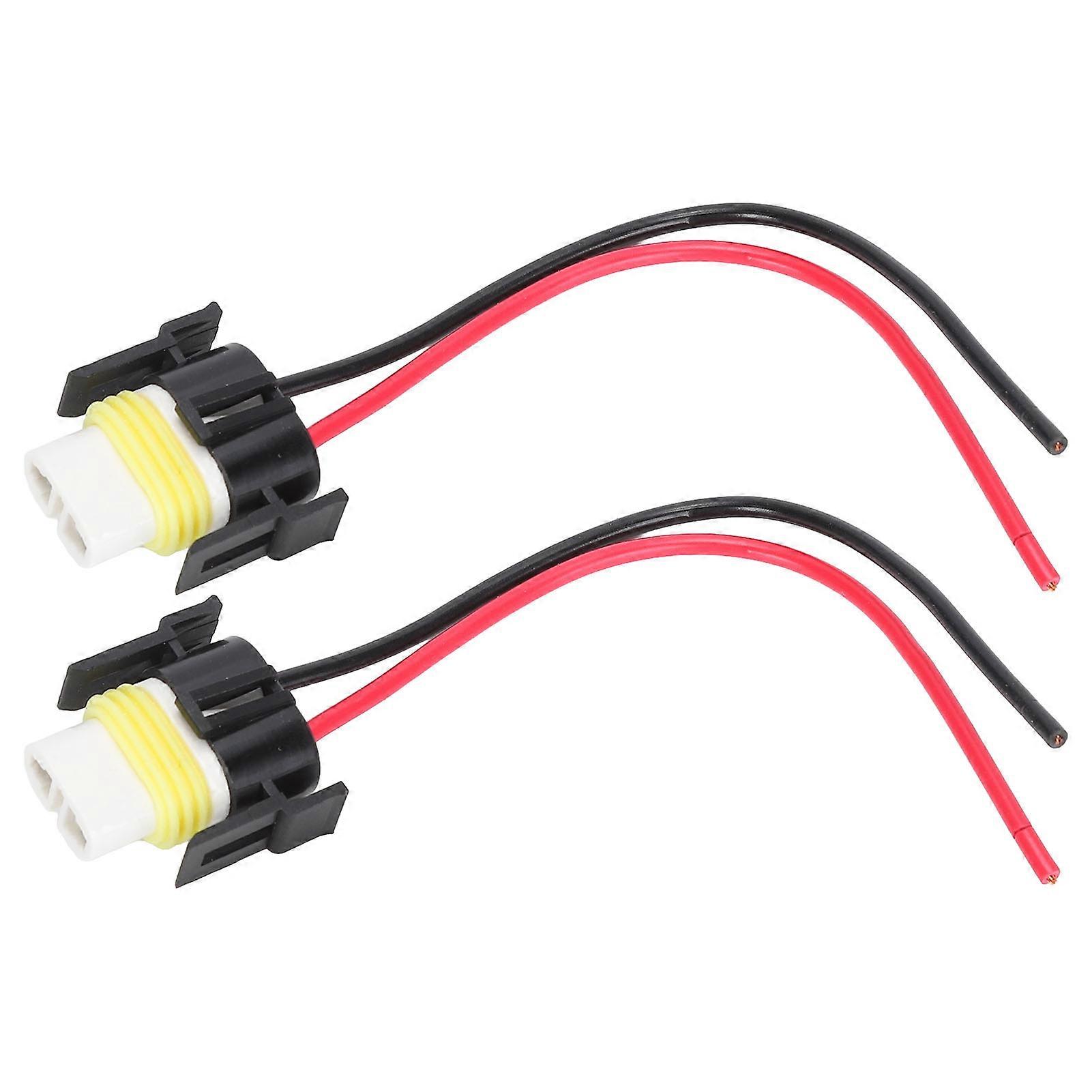 2Pcs H11 Ceramic Female Socket 2 Pin 2 Hole Wiring Harness Connector ...