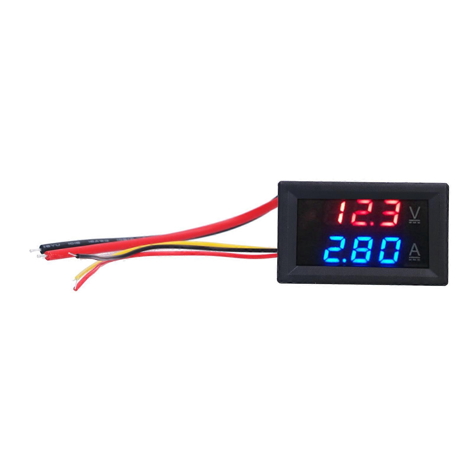 Digital Voltmeter Ammeter Dual LED Display Voltage Amperage Measurement ...