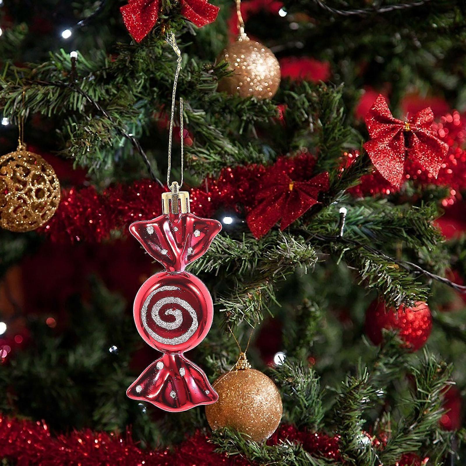 6pcs Lovely Candy Modeling Adornment Decorative Plastic Candy Xmas ...