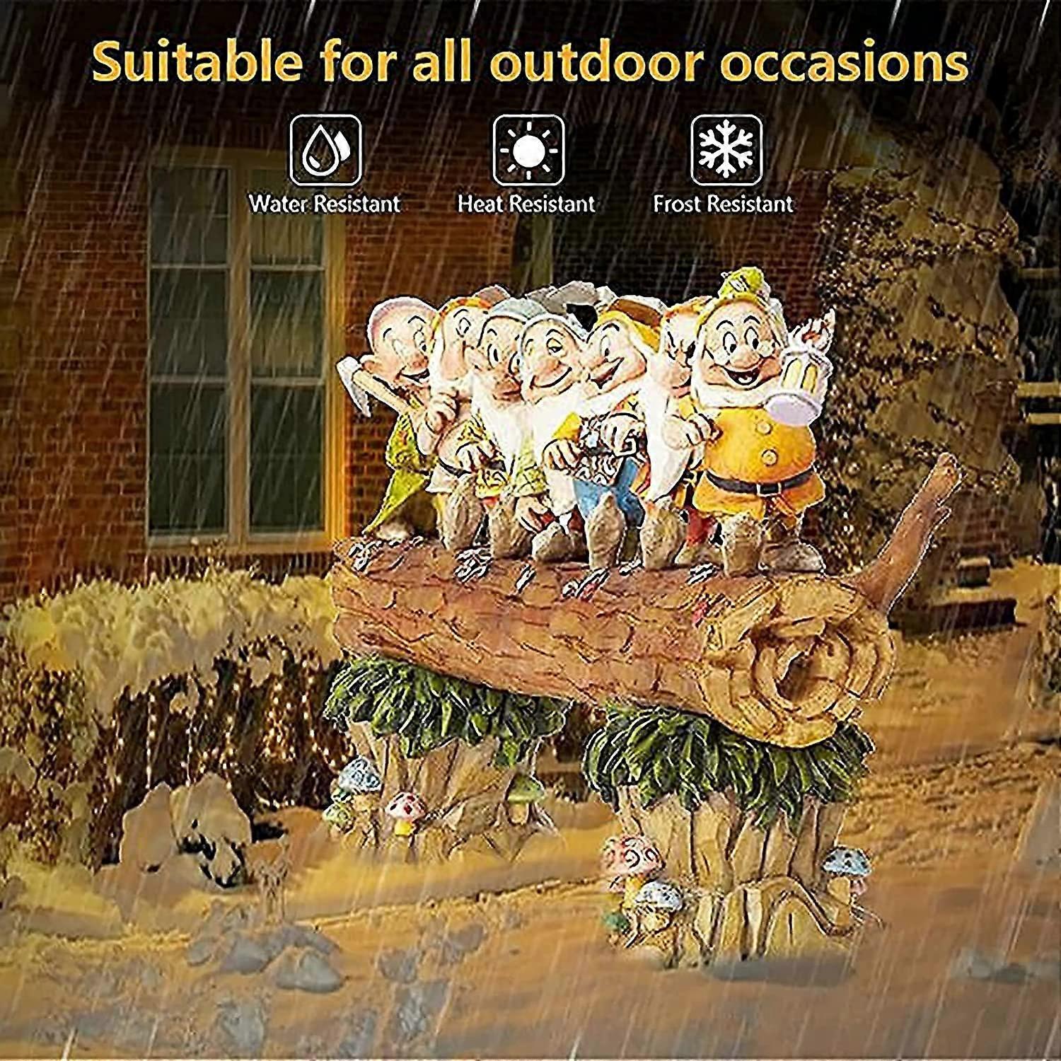 PIAO Seven Dwarf Trees Decorate The Garden, Seven Dwarfs Mini Resin ...