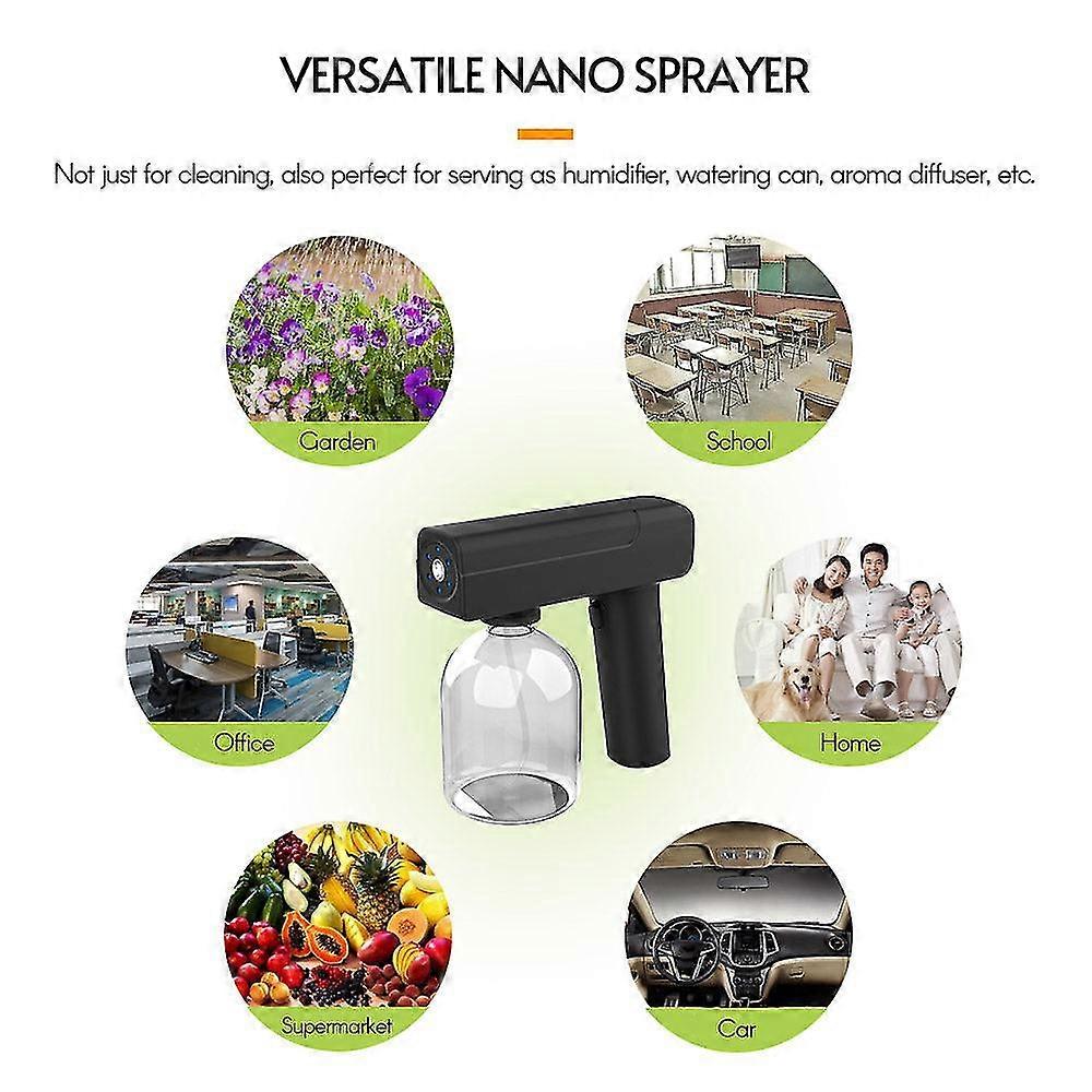500Ml/17oz wireless electric sanitizer sprayer blue light nano steam ...