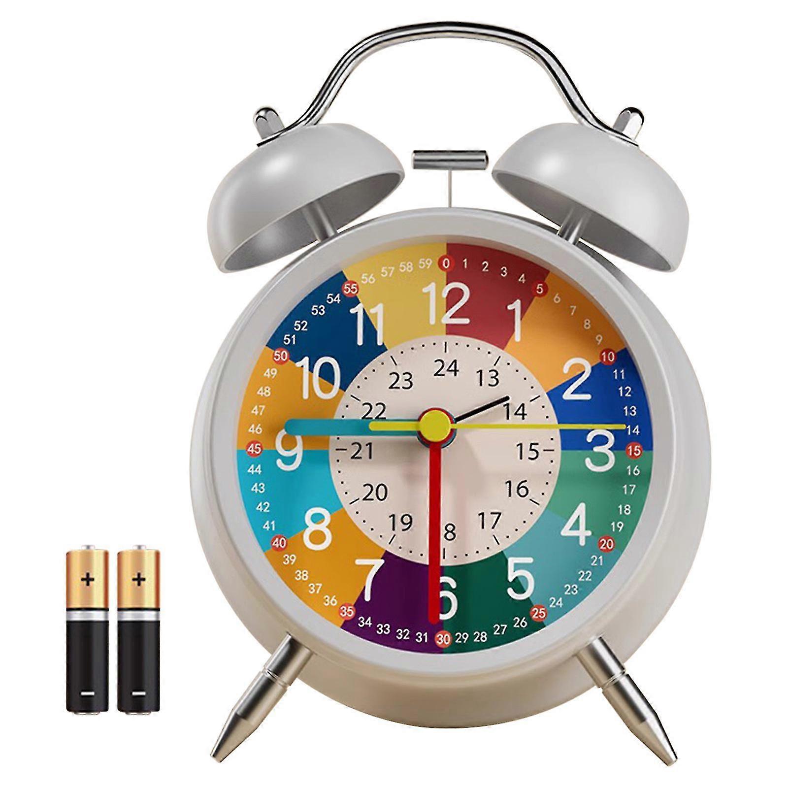 Children's Alarm Clock, Analogue Alarm Clock, No Ticking, Learning ...