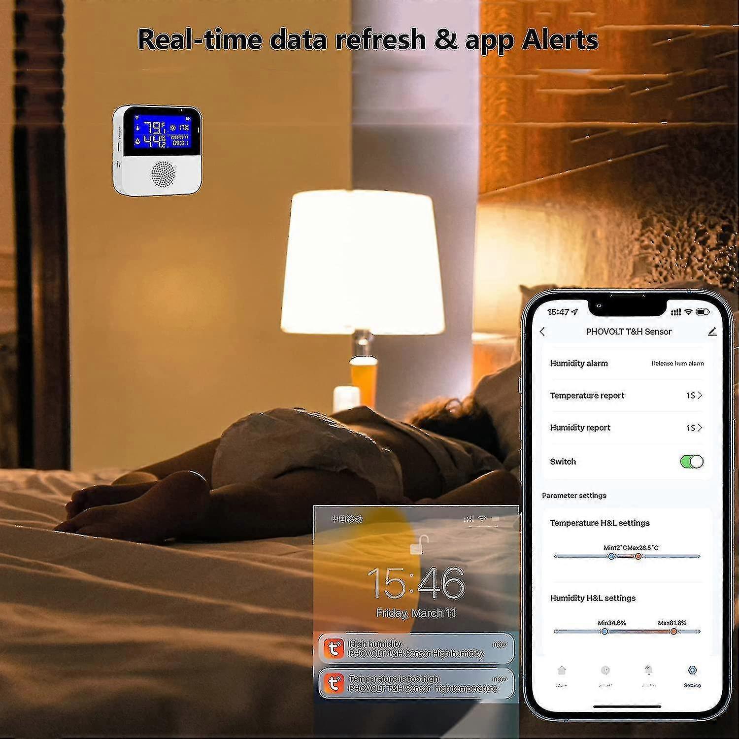 Wifi Hygrometer Thermometer Sensor With External Probe,wireless Digital ...