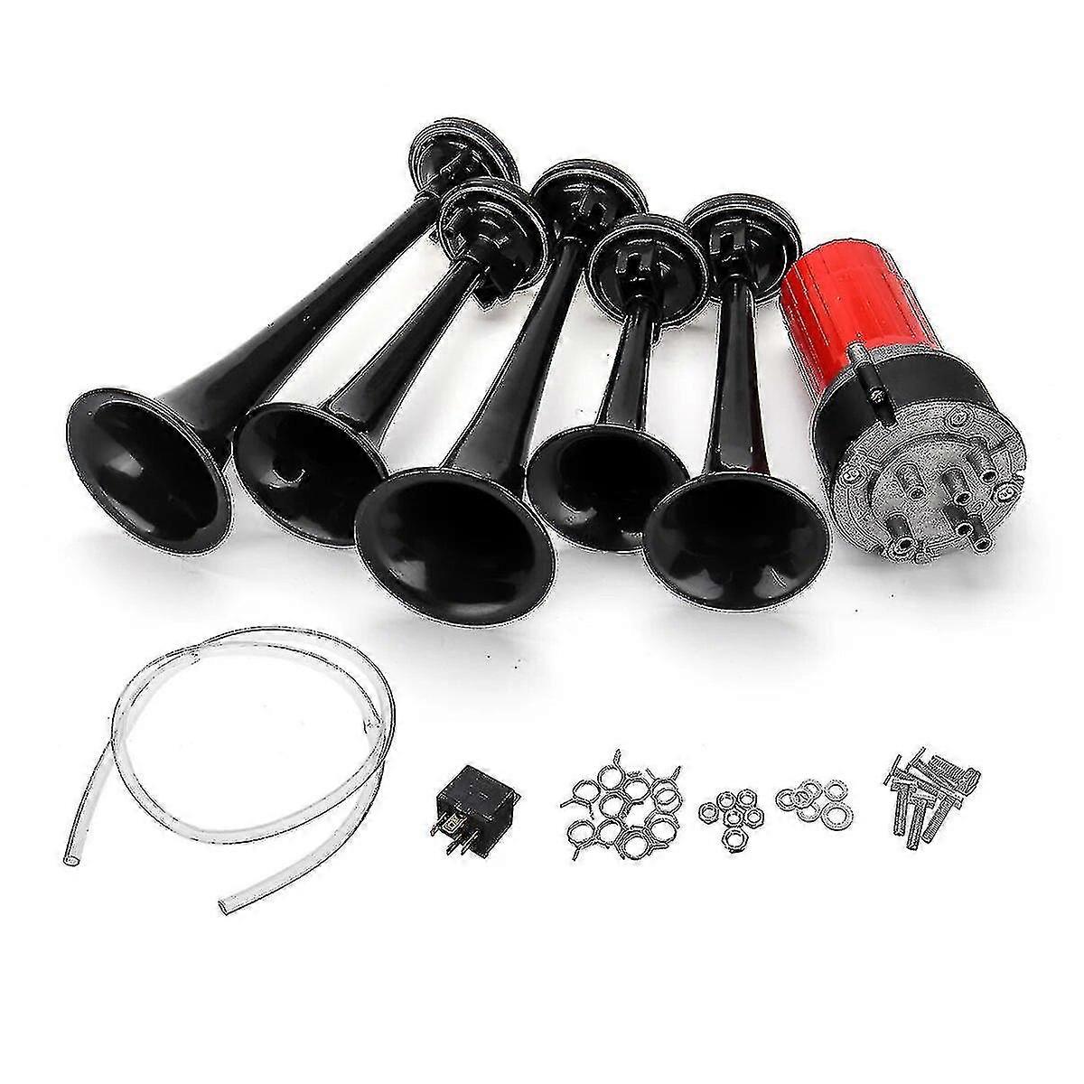 Black 5 Trumpet Air Horn 12v 125db Dixie Musical Air Horn Dukes Of ...