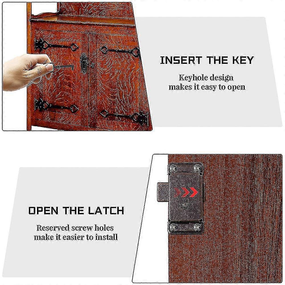 Set Of 2 Vintage Cabinet Door Locks Antique Furniture Locks With Keys ...