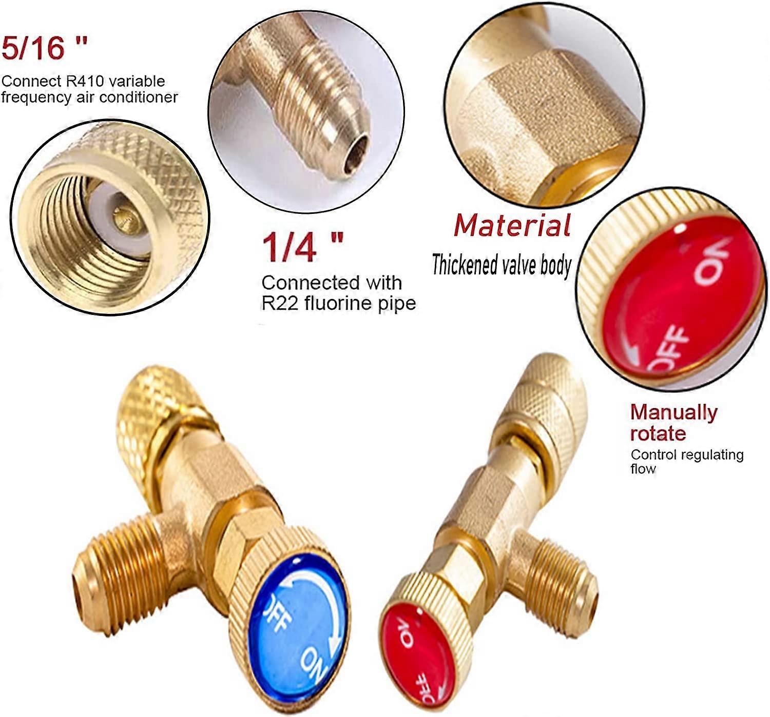 2 Pieces Brass Safety Valve6*3.3*2cm, 1/4" SAE Refrigerant Valve ...