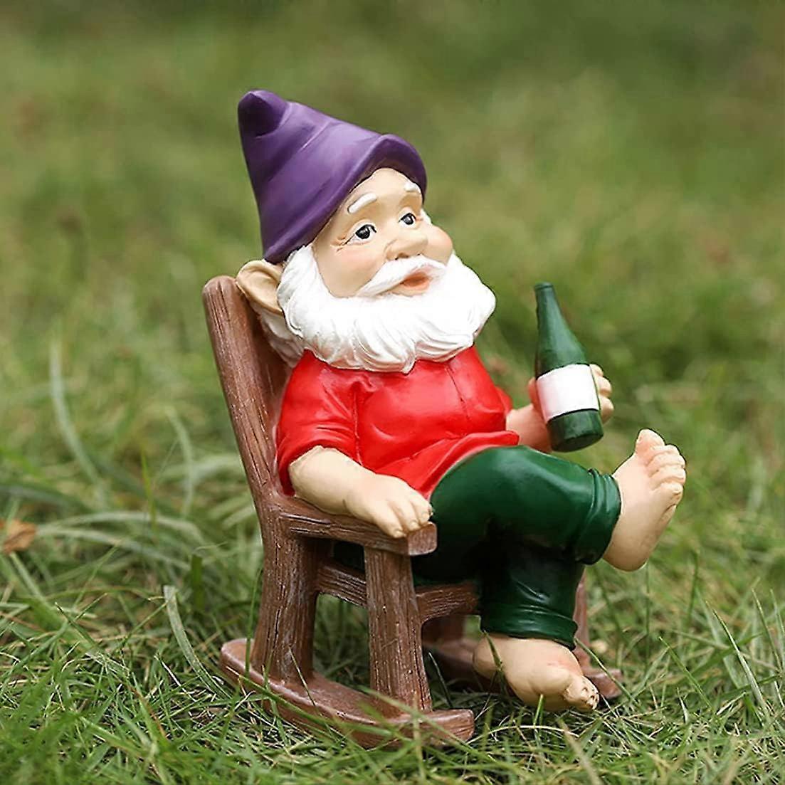Funny Outdoor Garden Gnomes Garden Ornaments Decoration Dwarf Statue ...