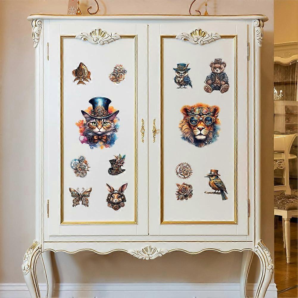 Rub on Transfer Sticker for Furniture Crafts Decor 6"x12" Steampunk and ...