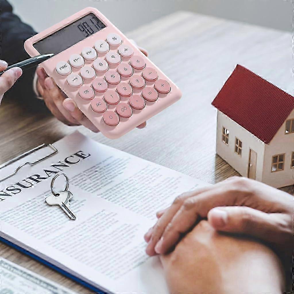Mechanical Calculator,12 Digit Large LCD Display and Big Round Buttons ...