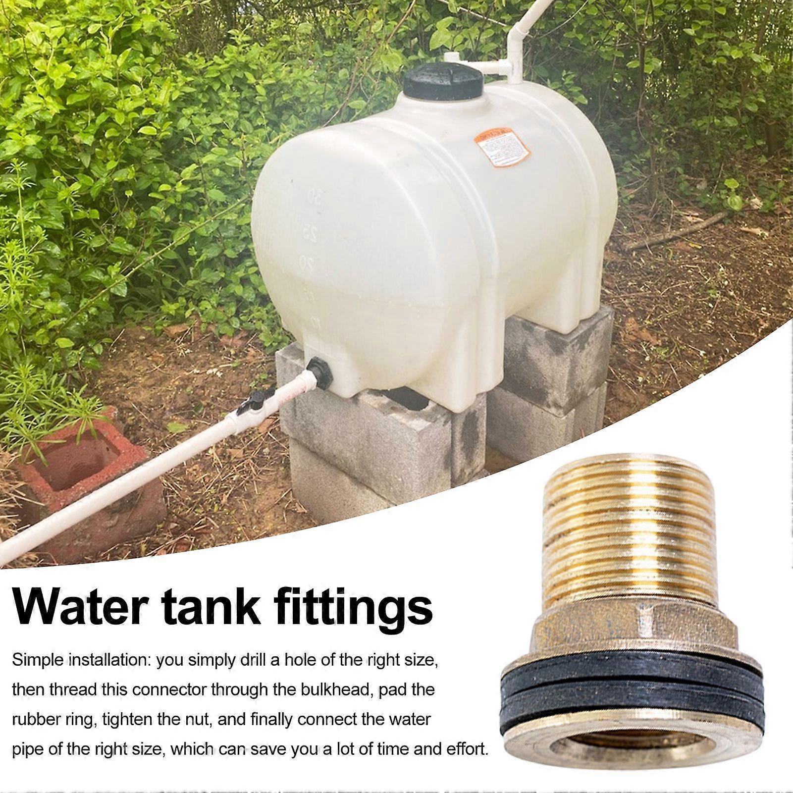 Brass Water Tank Connector Set 1/2" Female NPT 3/4" Male GHT Bucket ...