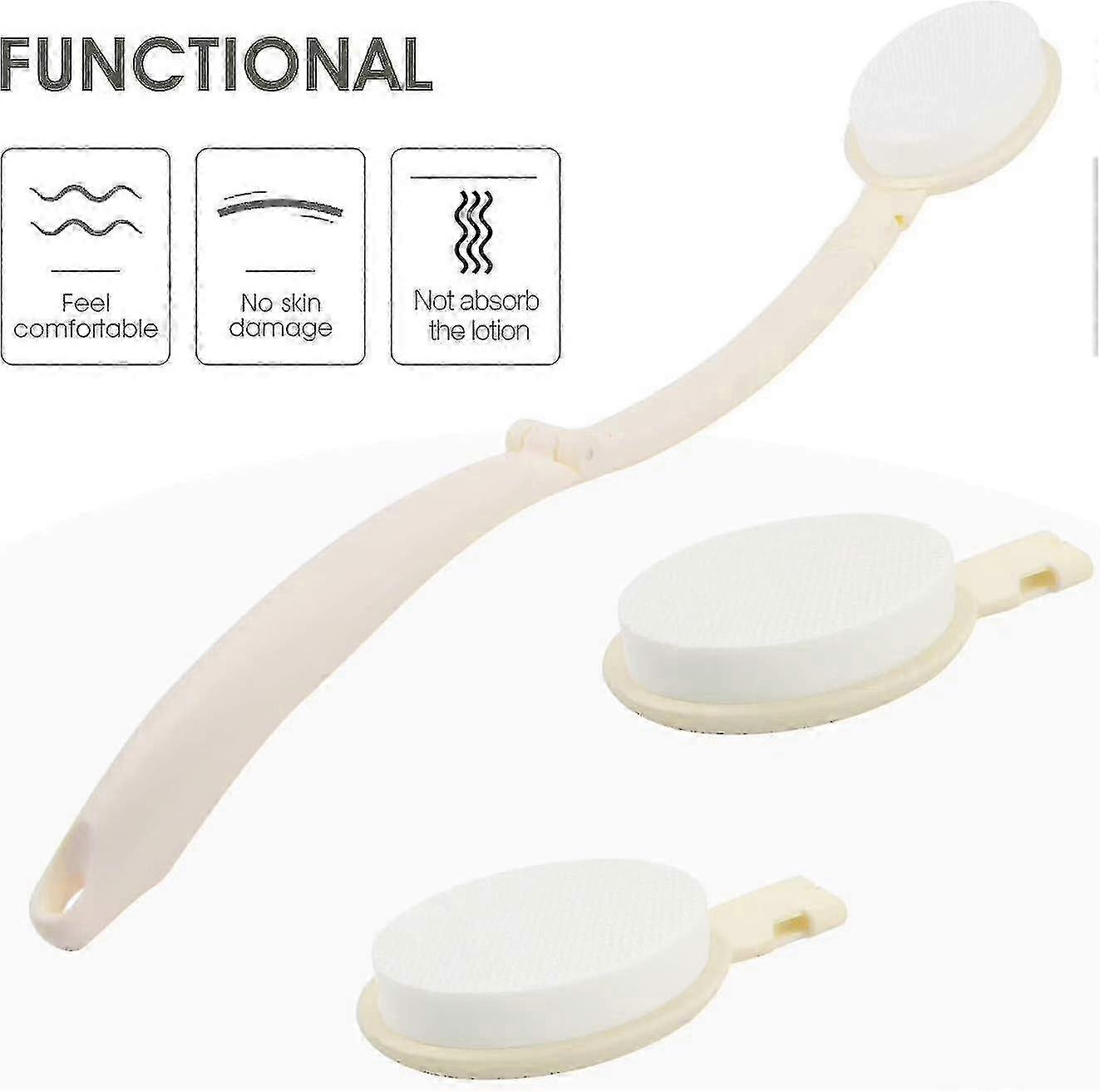 Back Lotion Applicator with Long Handle & 3 Heads, Adjustable Back ...