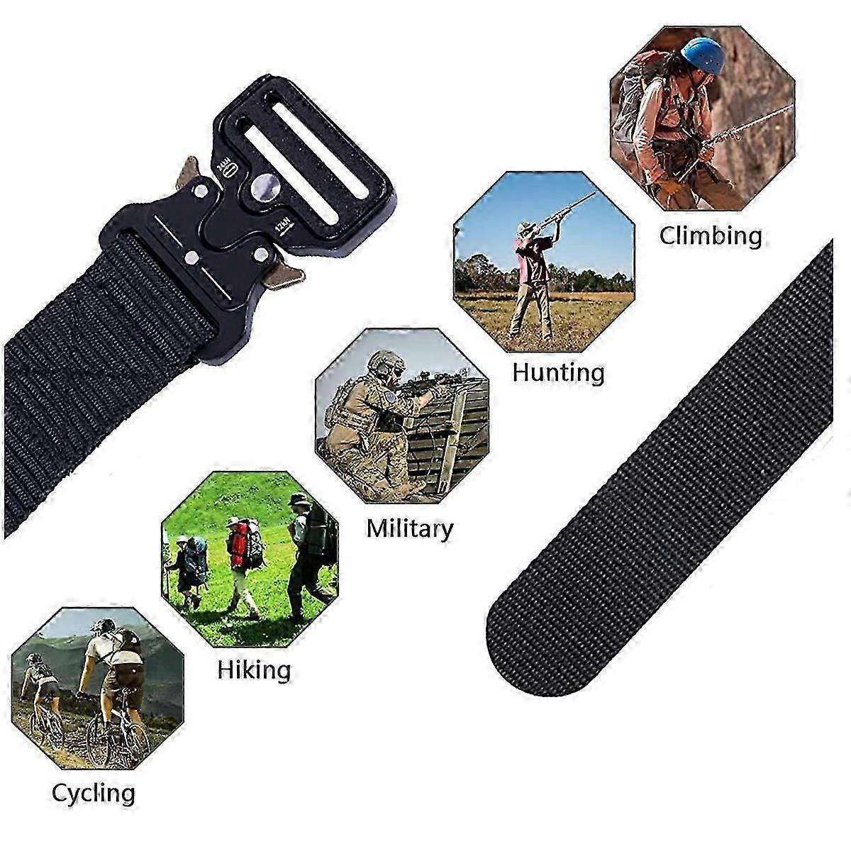 "Men's Tactical Belt, Black Utility Work Nylon Gun Belts for Men ...