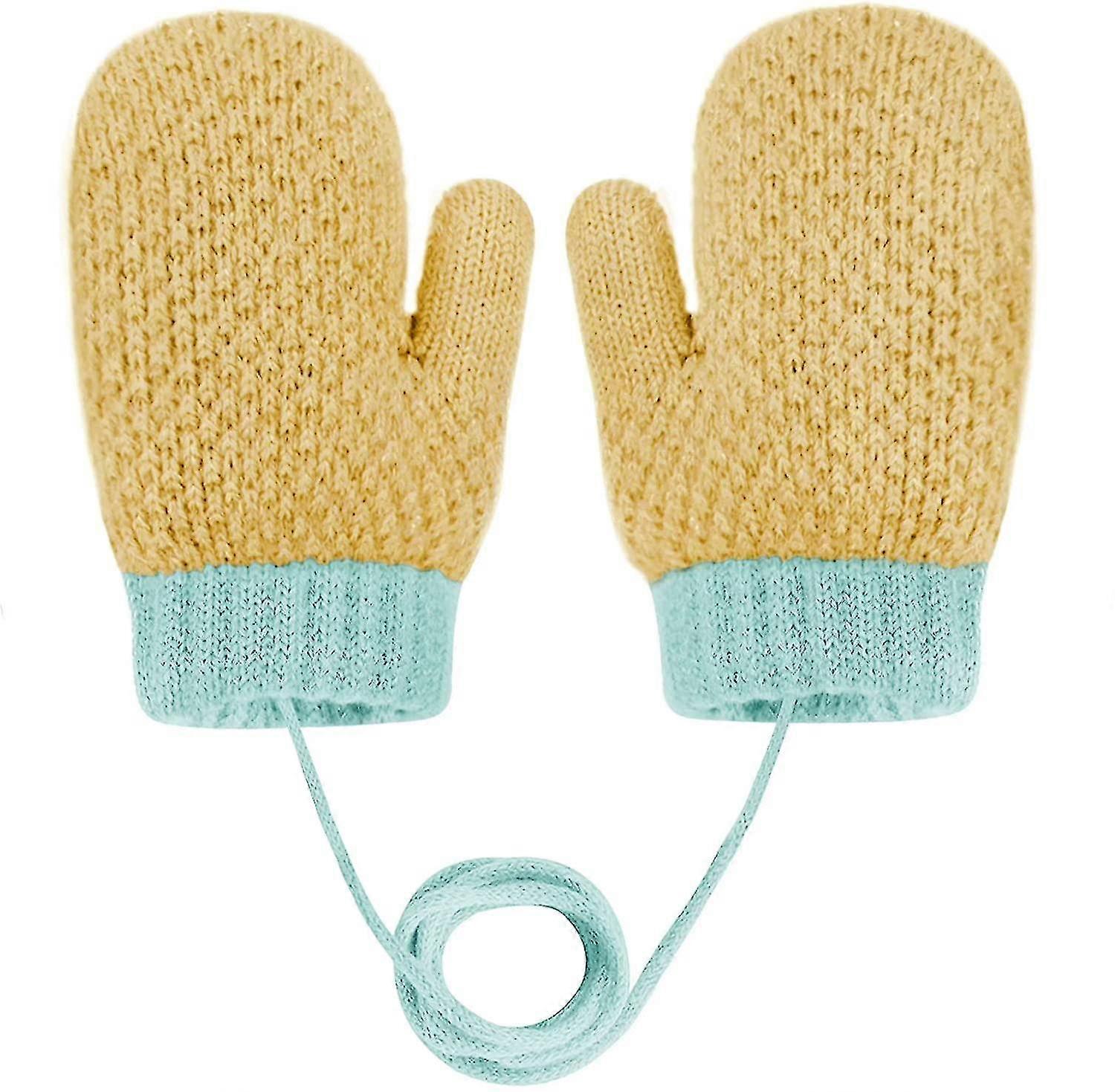 Winter Warm Stretch Knit Full Finger Mittens for Toddler Kids with ...