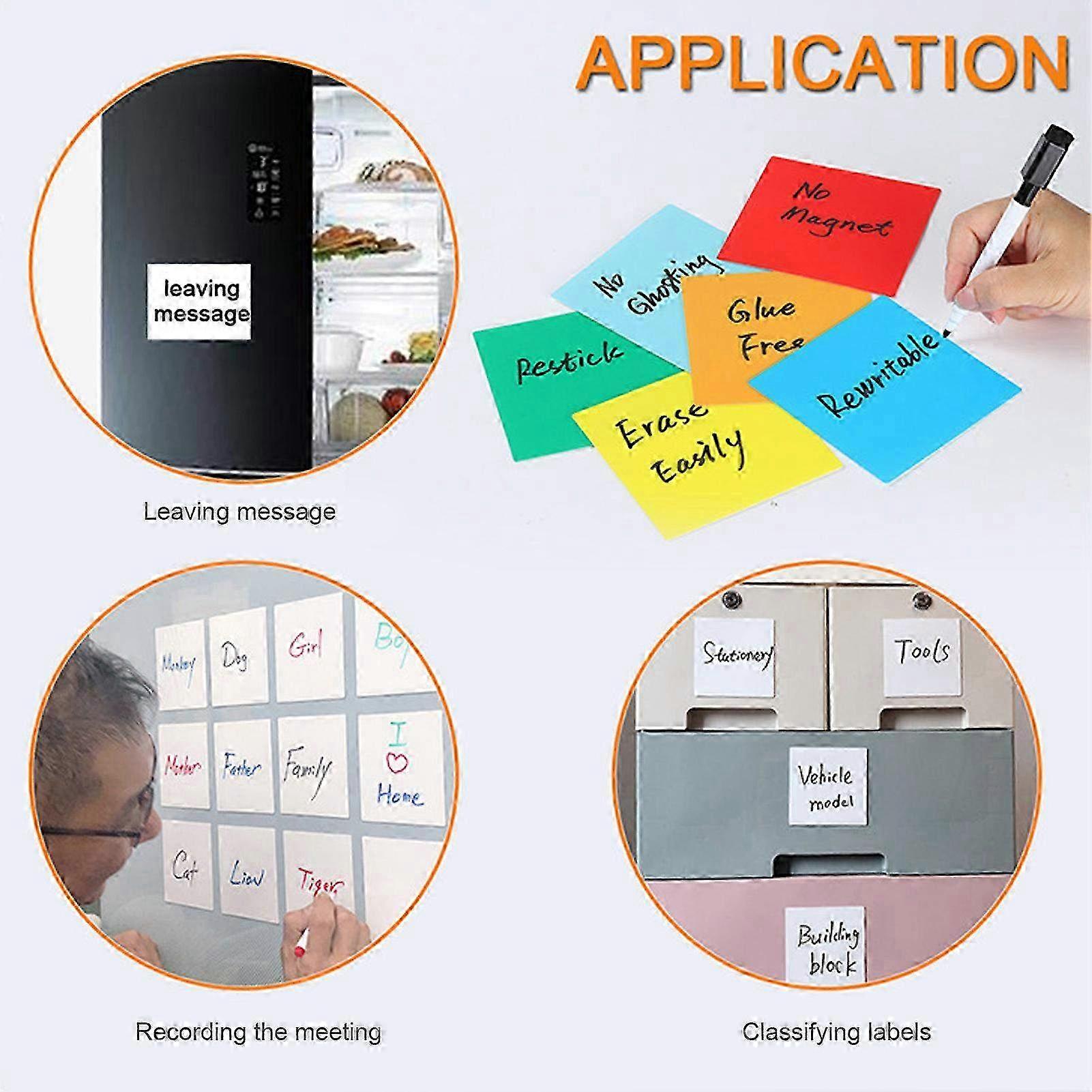 12pcs Reusable Dry Erase Notes Set - Washable Mini Board Squares with ...