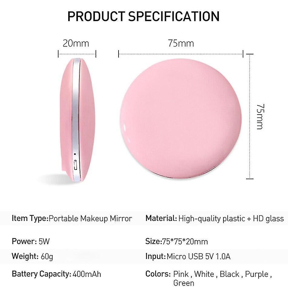 Face mirrors usb chargeable makeup 3x magnify round built in battery ...