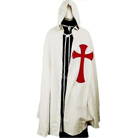 Mens Medieval Knight Crusader Templar Tabard Halloween Costume with ...