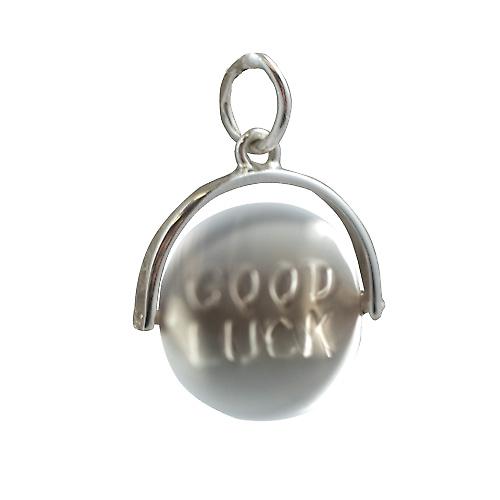 Silver 15x16mm round Good Luck spinning disc Pendant or Charm | Fruugo UK