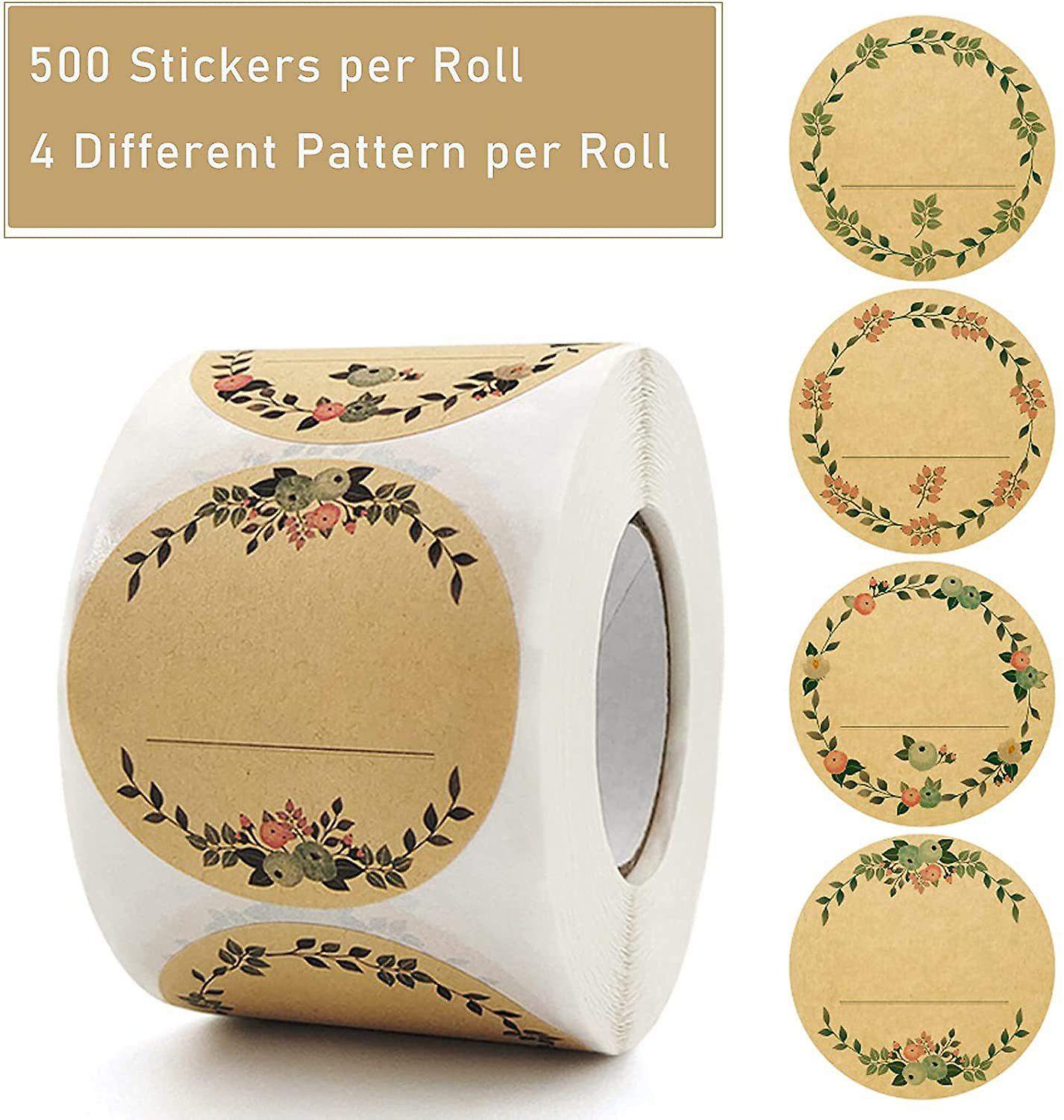 500 Kraft Paper Stickers, 5cm Self-adhesive Labels, Self-adhesive Label ...