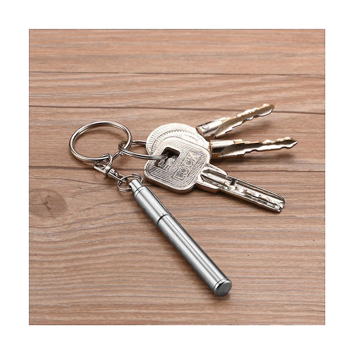 Portable Key Ring Stainless Steel Telescopic Pen Telescoping Ballpoint ...