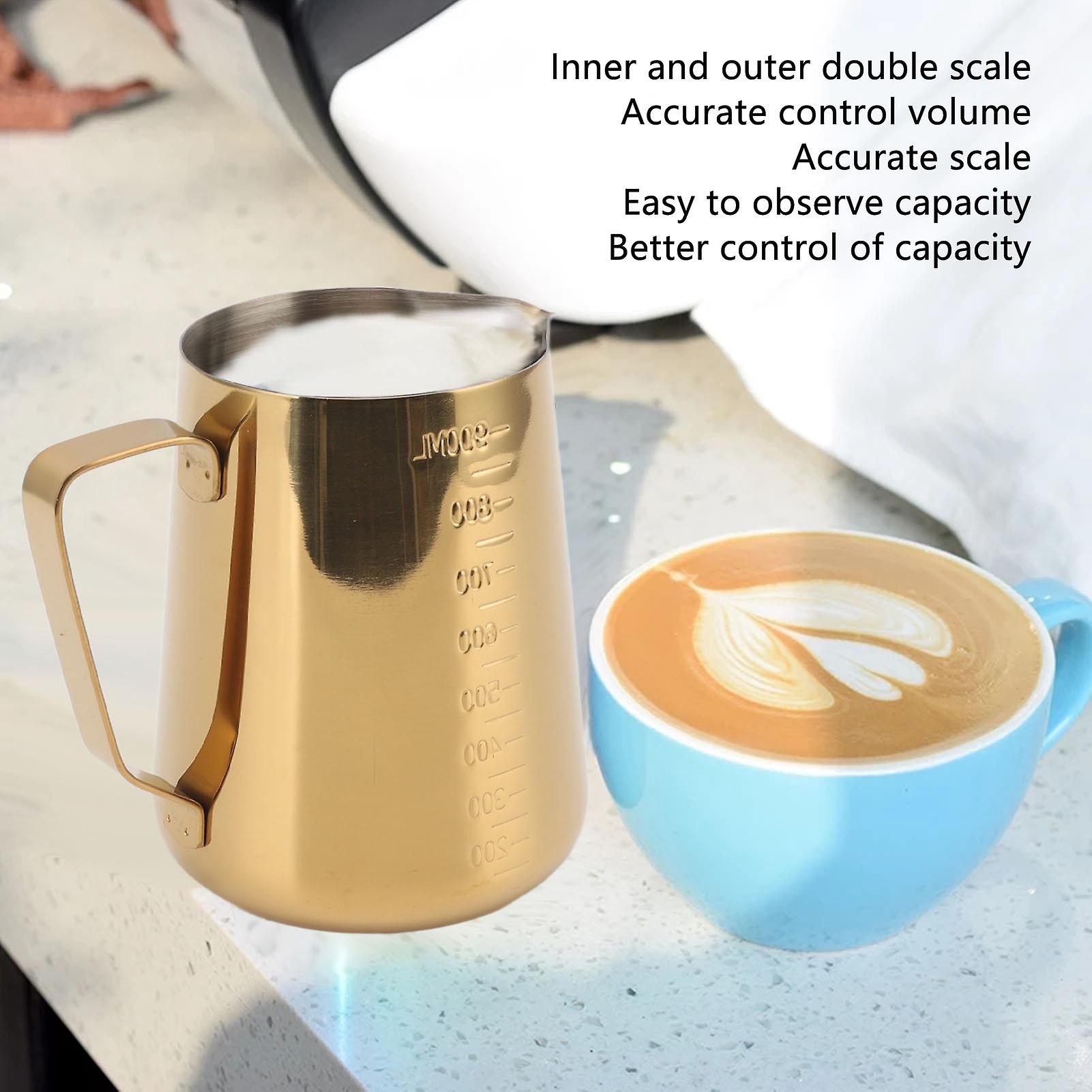 Milk Frothing Pitcher Dual Scale 304 Stainless Steel Milk Frother Cup ...