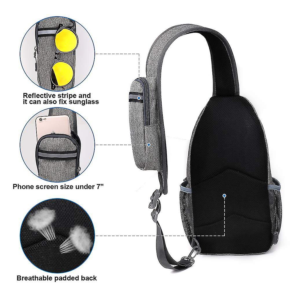 Waterfly Crossbody Sling Backpack Daypack: Grey Sling Bag Travel Hiking ...