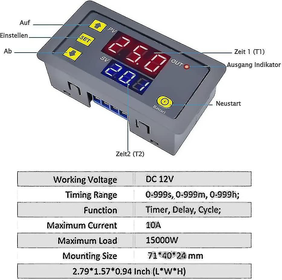 12v Time Relay 12 Volt Timer Relay Outdoor 10a Digital Tail-off Relay ...