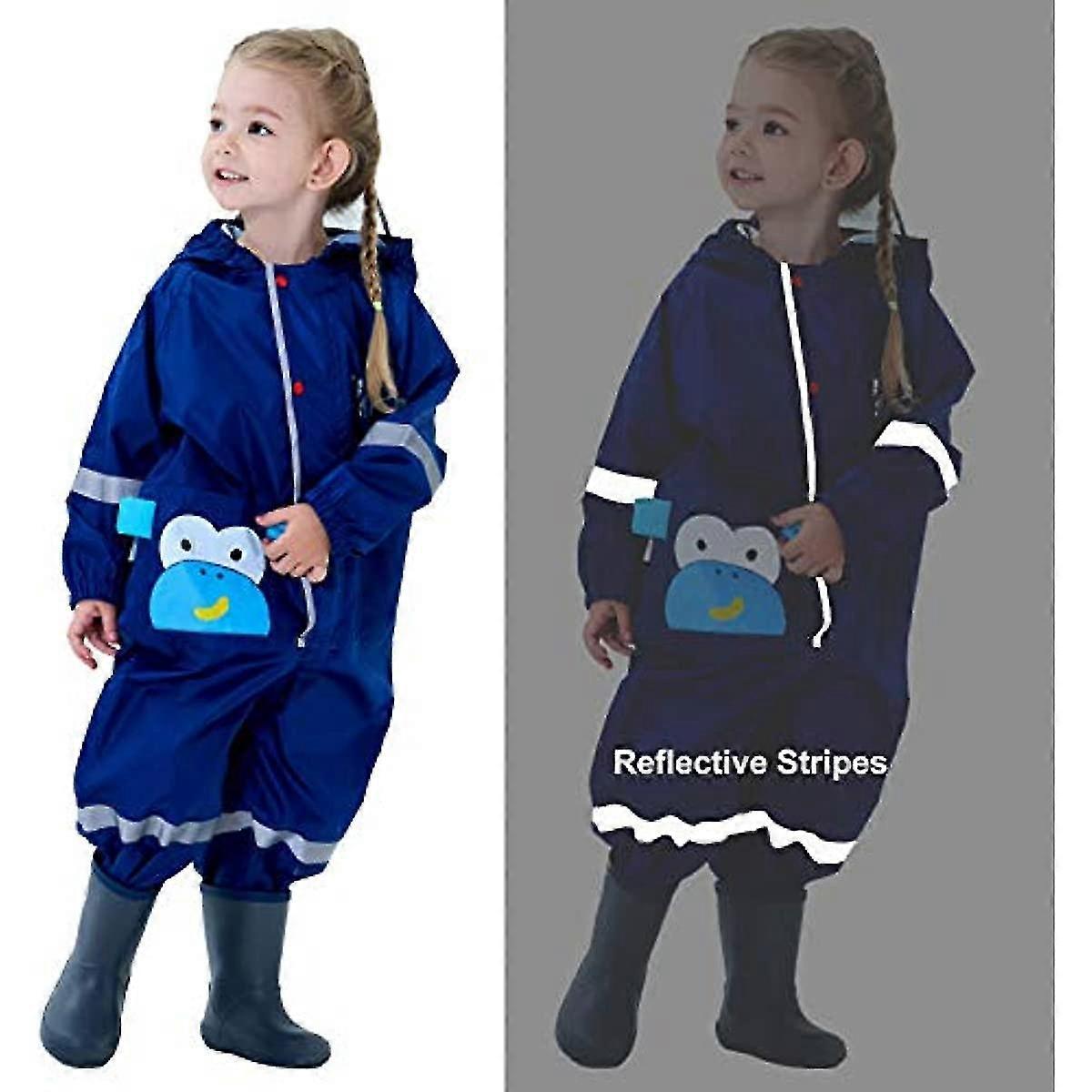 Puddle Suit Kids Waterproof Suit Boys Girls All In One Rainsuit Hooded Lightweight Animal ...