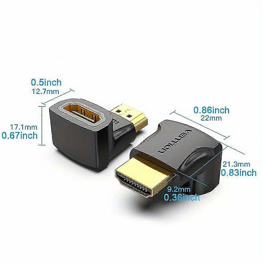 2pcs Vention HDTV Adapter 2.0 270 90 Degree Right Angle Male To Female ...
