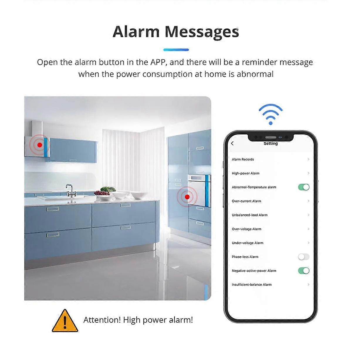 Tuya WiFi 3 Phase Energy Meter Power Monitoring Real-Time Measure ...