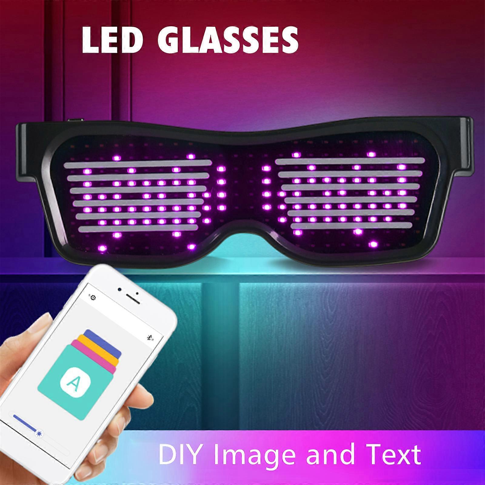LED Glasses Customizable BT LED Glasses Colorful Light Glow Glasses DIY ...