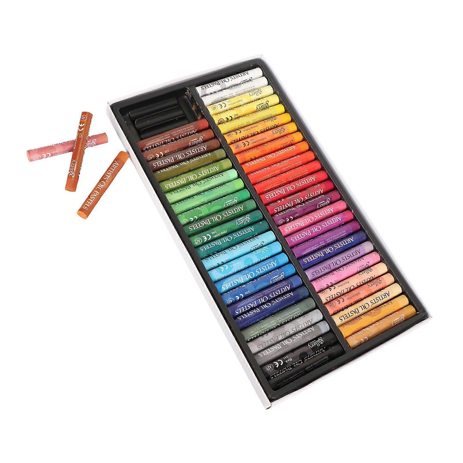 48 Colors Oil Pastel Set Soft Safe Coverable Easy Coloring Drawing ...