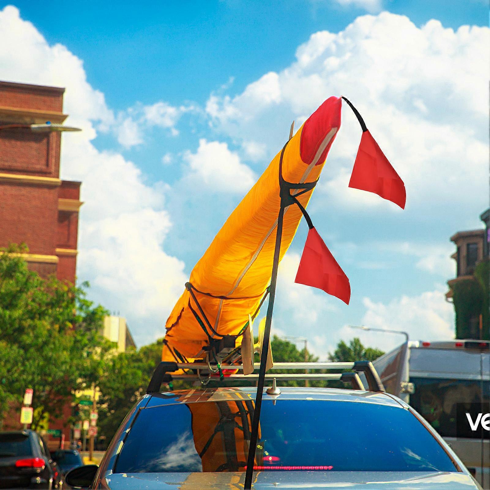 2pcs Kayak Tow Flags Red Safety Hooked Kayak Flag for Boat Canoe ...