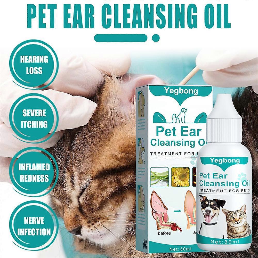 30ml Cat Ear Deodorant Oil Anti-ticks Cat Ear Wash For Pet Cleaning ...