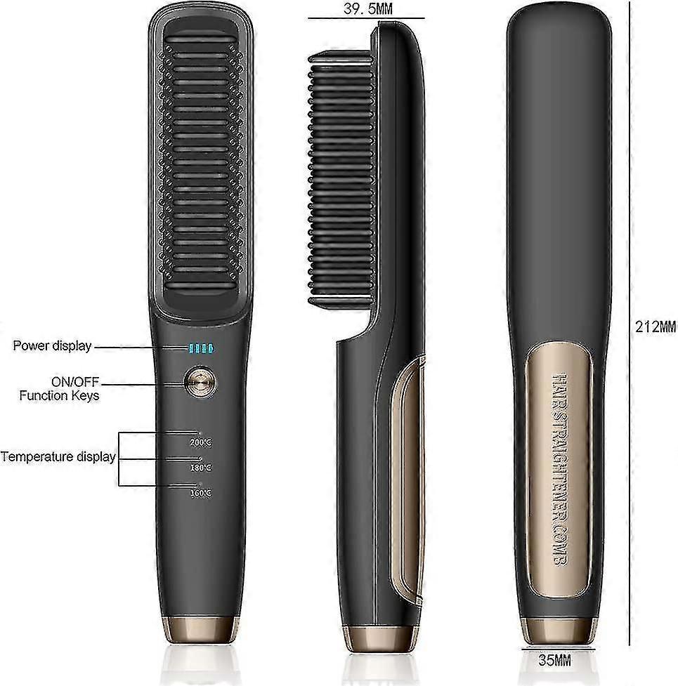 Straightener Wireless Hair Straightener Brush Portable Rechargeable ...