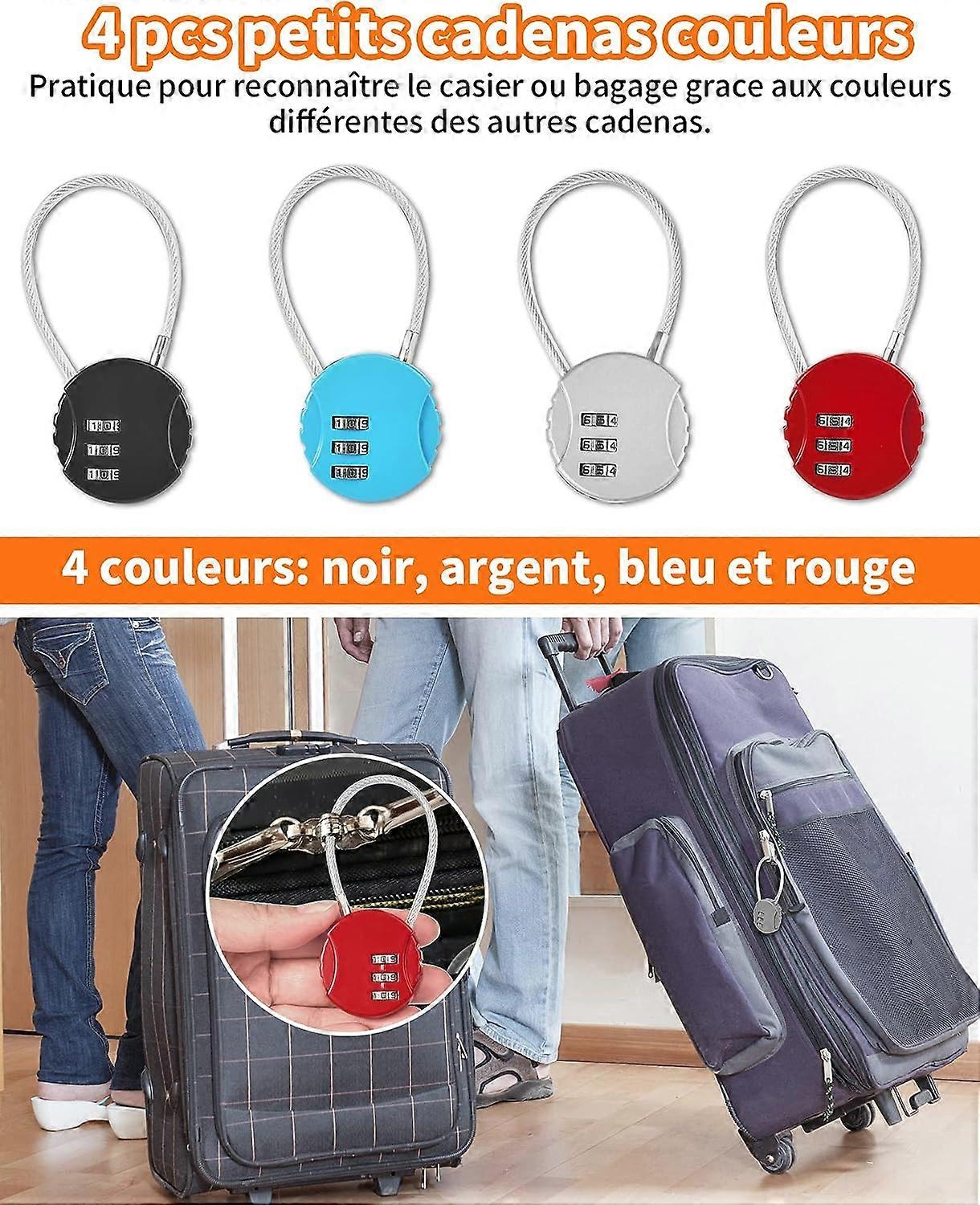 Luggage Lock 3 Digit Cable Lock Suitcase Combination Lock Suitcase Locks Number Code Padlock ...